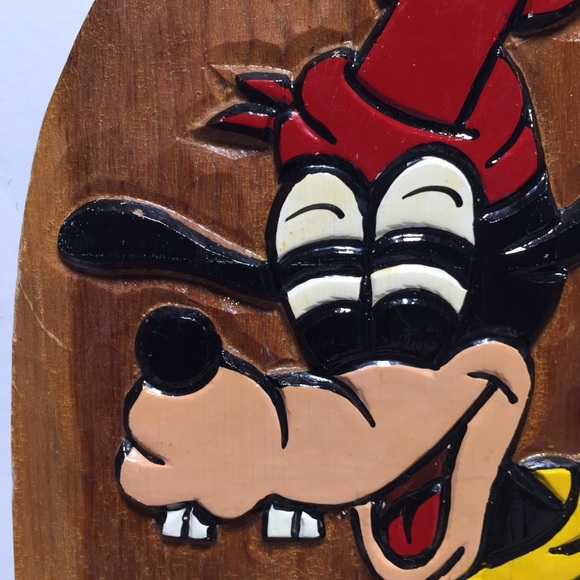 Disney | Wall Decor | Vintage Handcrafted Disney Goofy Wood Folk Art ...